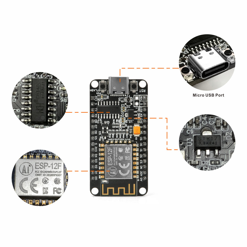 OSOYOO NodeMCU Module USB-C WiFi Development Board