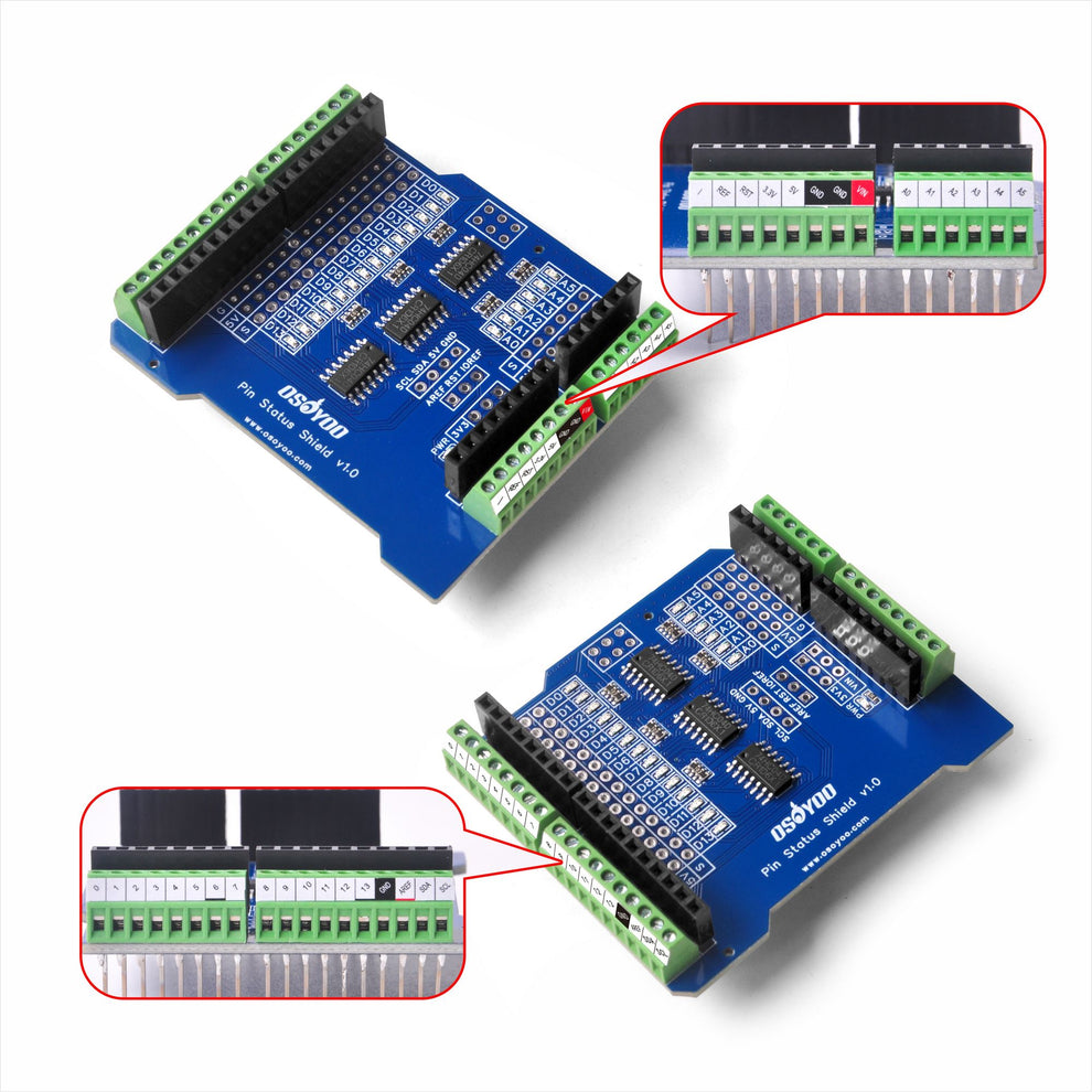 Universal Debug Shield for arduino UNO Board with LED Pin Status Indic