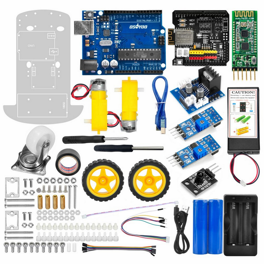 OSOYOO 2WD Robot Car Starter Kit for Arduino Educational Motorized ...