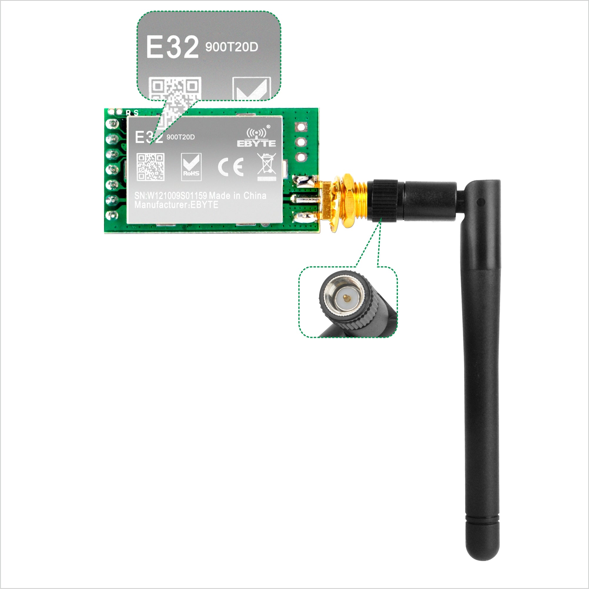 LoRa Radio Wireless 915MHz Serial Module Antenna Arduino