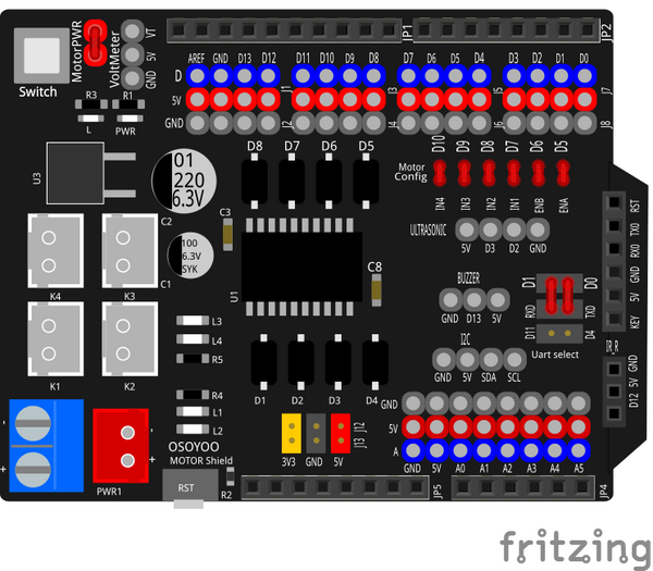 OSOYOO Breakout Board Motor Shield for Arduino Robot Car DIY