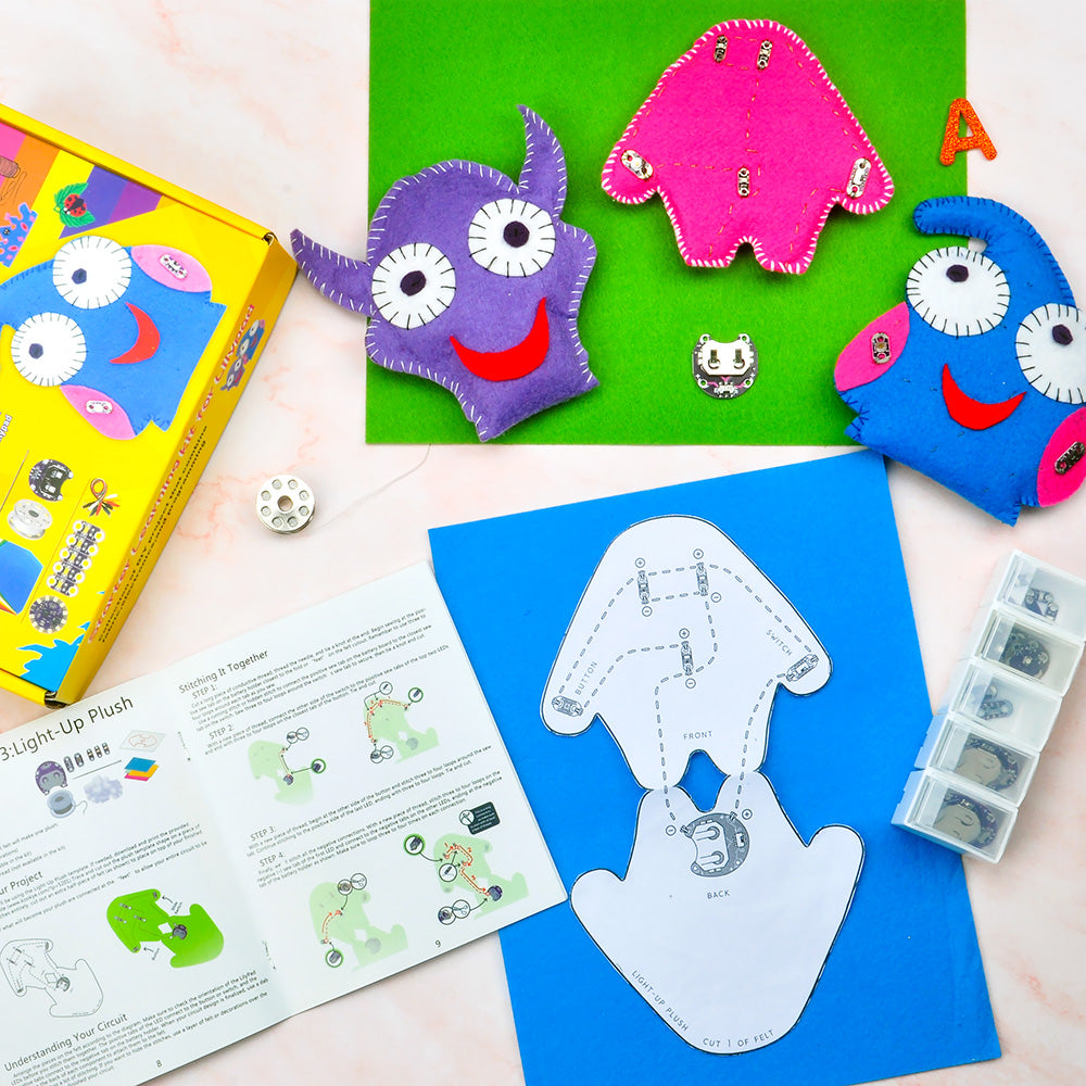 Lilypad Sewable Learning Starter Kit for arduino Wearable E-Textile Cu