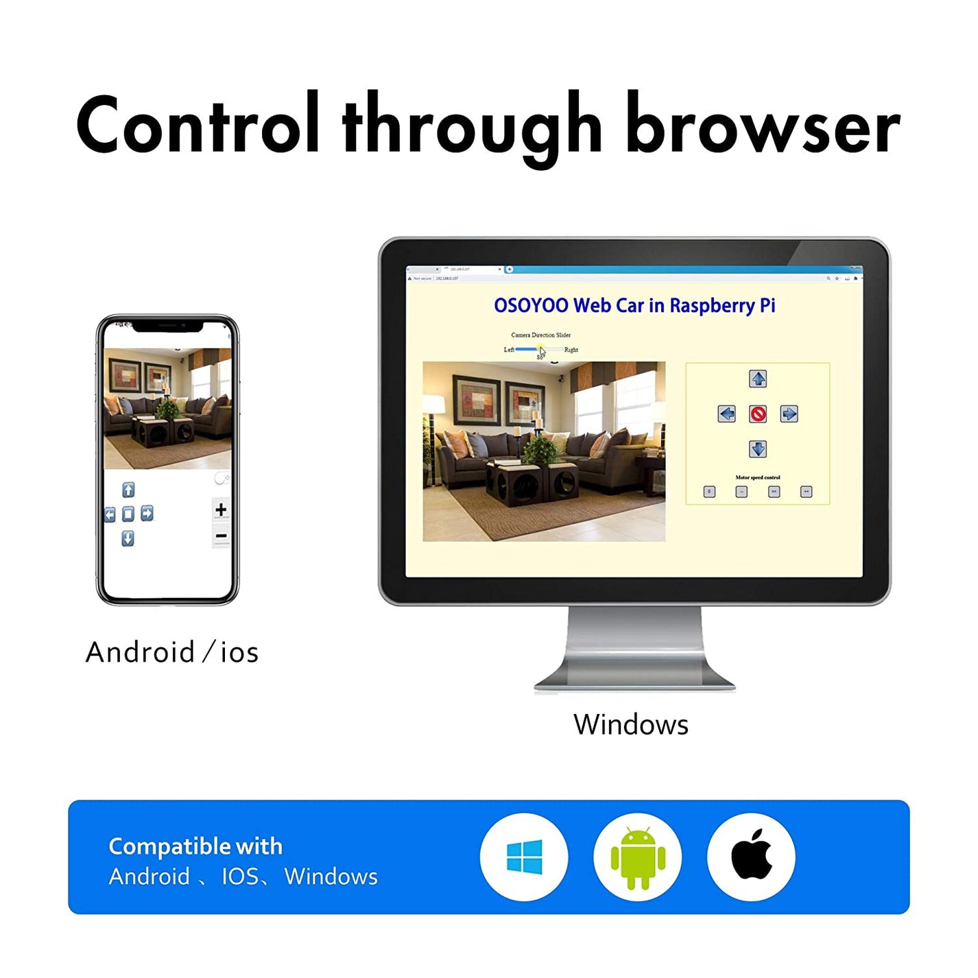OSOYOO IoT Camera Robotic Car Kit for Raspberry Pi